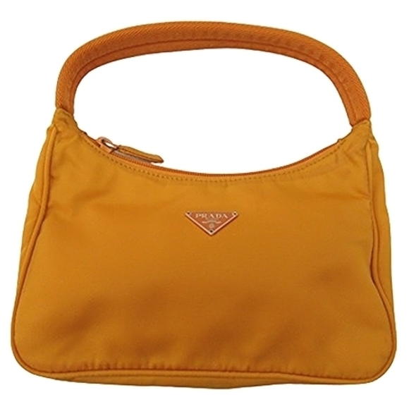 Prada | Bags | Prada Tesuto Nylon Mini Handbag One Handle Pouch Orange ...